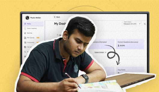 Student studying with a dashboard on a laptop screen
